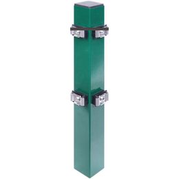 Alberts Eckpfosten &raquo;Doppelstabmattenzaun&laquo; inkl. Klemmlasche, gr&uuml;n, H&ouml;he: 120 - 200 cm gr&uuml;n Stahl 1 Stk., 200cm