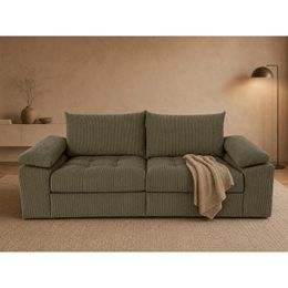 OTTO home Big-Sofa &raquo;Soft&Cosy Pik XL, B: 246 cm, Mega Sofa in Cord&laquo; Lounge-Komfort mit edler Sitzsteppung, Federkern gr&uuml;n 100% Polyester B/H/T: 246cm 