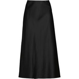 LANDS' END Satin-Midirock f&uuml;r Damen, Damen, size: regular, Schwarz, Polyester, by Lands' End
