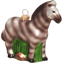 Weihnachtsbaumkugel &raquo;Baumschmuck Zebra mehrfarbig 9cm&laquo; Dekoriert mit Liebe zum Detail braun Glas 10cm