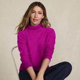 LANDS' END Rollkragenpullover Silk Touch f&uuml;r Damen in Petite-Gr&ouml;&szlig;e, Damen, size: petite, Pink, Polyester/Nylon/Viskose, by Lands' End