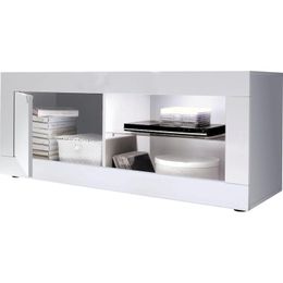 Home Affaire Lowboard &raquo;Basic Breite 140 cm, TV-Board 1 T&uuml;r, 2 offene F&auml;cher (Glasboden),&laquo; TV-Kommode, Metallgriff, moderne Rahmenoptik, Farbauswahl 