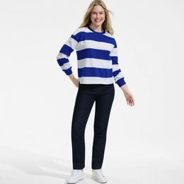 LANDS' END Straight Fit Recover High Waist Jeans in Petite-Gr&ouml;&szlig;e, Damen, size: petite, Blau, Baumwoll-Mischung, by Lands' End