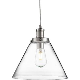 Searchlight Pendelleuchte &raquo;Pyramid-Pendelleuchte - Metall & Glas&laquo; E27 1 Stk. silber H: 28cm, 1 Stk.