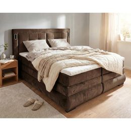 OTTO home Boxspringbett &raquo;MIVVA mit Bettkasten, mit Taschenfederkernmatratze H3, H3/H4 mix, H4&laquo; mit Kaltschaum- oder Visco-Topper (bei H4), 