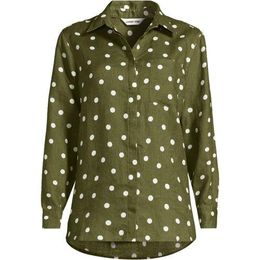 LANDS' END Premium Reinleinen-Bluse f&uuml;r Damen, Damen, size: regular, Gr&uuml;n, Leinen, by Lands' End