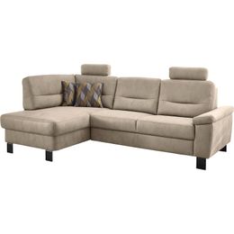 Die PlanBar Ecksofa &raquo;PP-PF23172 L-Form, Breite 244 cm&laquo; Eckgarnitur mit besonders kleinem Stellma&szlig; ca. 160 x 244 cm beige 100% Polyester B/H/T: 244cm x