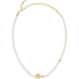 Lacoste Damen Perlenkette &raquo;MATCHPOINT&laquo; mit Perle (imitiert) gold Edelstahl Perlen, L: 55 B: 6mm