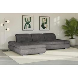 Die PlanBar Ecksofa &raquo;MP-IN17004 L-Form, Breite 331 cm, Federkern-Polsterung&laquo; inkl. Sitztiefenverstellung, wahlweise weitere Funktionen grau 88% 