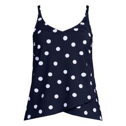 LANDS' END Tankinitop mit Tulpensaum chlorresistent f&uuml;r Damen, Damen, size: regular, Blau, Nylon-Mischung, by Lands' End