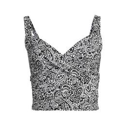 LANDS' END Kurzes Tankinitop mit V-Ausschnitt f&uuml;r Damen in Plus-Gr&ouml;&szlig;e, Damen, size: plus, Schwarz, Elasthan/Nylon-Mischung, by Lands' End