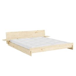 Karup Design Bettgestell &raquo;Latch Bed mit Kopfteil, FSC -zertifiziertes Massivholz, Made in Europe&laquo; mit 2 Ablagen, inklusive Lattenrost, ohne Matratze, massive 