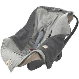 L&auml;ssig L&Auml;SSIG Einschlagdecke &raquo;Einschlagdecke f&uuml;r Babyschale, anthracite&laquo; GOTS made with organic materials, zertifiziert durch BCS 27262 grau B/L: 78cm x 78cm