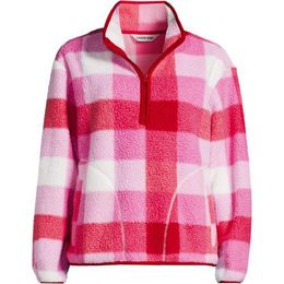 LANDS' END Teddy-Pullover mit Rei&szlig;verschluss Gemustert f&uuml;r Damen in Petite-Gr&ouml;&szlig;e, Damen, size: petite, Pink, Polyester, by Lands' End