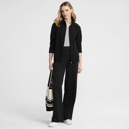 LANDS' END Serious Sweats Straight Fit Thermohose f&uuml;r Damen, Damen, size: regular, Schwarz, Baumwoll-Mischung/Polyester-Mischung, by Lands' End