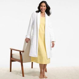 LANDS' END Knielanger Bademantel aus Baumwoll-Frottee f&uuml;r Damen, Damen, size: regular, Blau, Baumwolle, by Lands' End