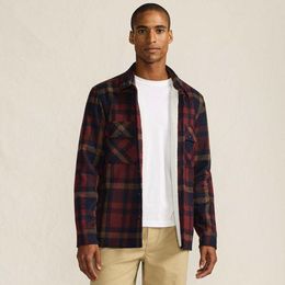LANDS' END Hemdjacke mit Teddyfutter f&uuml;r Herren, Herren, size: regular, Rot, Polyester, by Lands' End