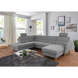 Home Affaire Wohnlandschaft &raquo;Palmera U-Form, B: 308 cm, gro&szlig;e Stoff + Leder Auswahl&laquo; mit Schlaffunktion, optional Bettkasten, Federkern, XXL-
