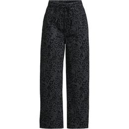 LANDS' END Gemusterte 7/8-Jeans mit weitem Bein High Waist in Petite-Gr&ouml;&szlig;e, Damen, size: petite, Schwarz, by Lands' End
