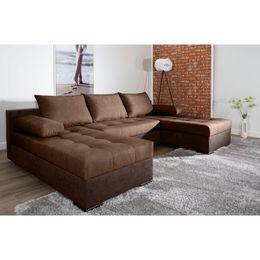 Collection AB Wohnlandschaft &raquo;Josy U-Form, B: 269 cm&laquo; Schlaffunktion & Bettkasten, Federkern braun 100%Polyester B/H/T: 269cm x 41cm x 161cm, 