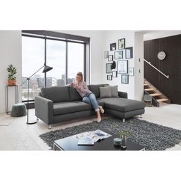 Die PlanBar Ecksofa &raquo;MP-IN19027 L-Form&laquo; wahlweise mit Schlaffunktion, frei im Raum stellbar grau 100% Polyester B/H/T: 265cm x 82cm x 172cm, 