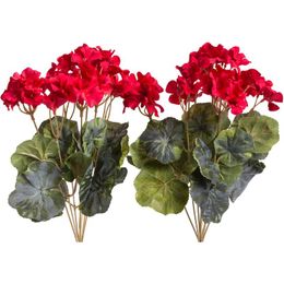 Kunstblume &raquo;Geranienbusch&laquo; rot Kunststoff &Oslash;/H: 22cm x 37cm, 1 Stk.