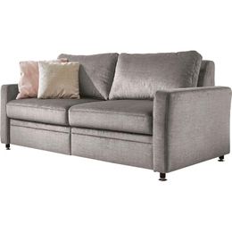 Die PlanBar Schlafsofa &raquo;MP-PD19021&laquo; mit L&auml;ngsschl&auml;ferfunktion 80 bzw. 160x210 cm grau 100% Polyester B/H/T: 186cm x 90cm x 100cm, Velours