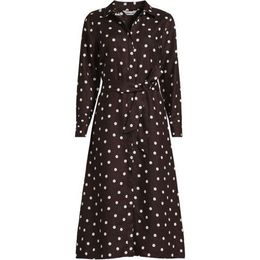 LANDS' END Premium Reinleinen-Midikleid f&uuml;r Damen in Plus-Gr&ouml;&szlig;e, Damen, size: plus, Braun, by Lands' End