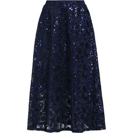 LANDS' END Midi-Spitzenrock f&uuml;r Damen, Damen, size: regular, Blau, Polyester, by Lands' End