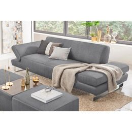 W.Schillig 2-Sitzer &raquo;taboo Designsofa mit hohem Sitzkomfort, Breite 202cm, Sitztiefe 59cm&laquo; mit Normaltiefe, inklusive Armlehnenverstellung grau 
