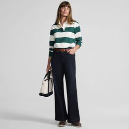 LANDS' END All-Day CoolMax Jeans Mid Waist mit weitem Bein, Damen, size: regular, Blau, by Lands' End