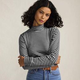 LANDS' END Stehkragen-Shirt in Petite-Gr&ouml;&szlig;e, Damen, size: petite, Schwarz, Baumwolle, by Lands' End