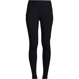 LANDS' END Starfish Leggings Mid Waist in Plus-Gr&ouml;&szlig;e, Damen, size: plus, Schwarz, Elasthan/Baumwoll-Mischung, by Lands' End