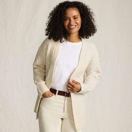 LANDS' END Offener Soft Touch Cardigan f&uuml;r Damen, Damen, size: regular, Elfenbein, Polyester/Polyester-Mischung, by Lands' End