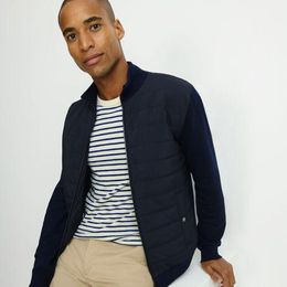 LANDS' END Strickjacke mit Stepp-Einsatz und Rei&szlig;verschluss f&uuml;r Herren, Herren, size: regular, Blau, by Lands' End