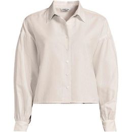 LANDS' END Verk&uuml;rztes Langarm-Hemd f&uuml;r Damen, Damen, size: regular, Wei&szlig;, Baumwolle, by Lands' End