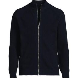 LANDS' END Feinstrick-Bomberjacke f&uuml;r Herren, Herren, size: regular, Blau, Baumwolle/Polyester, by Lands' End