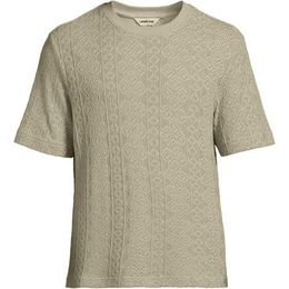 LANDS' END T-Shirt aus Jersey mit Struktur f&uuml;r Herren, Herren, size: regular, Grau, Baumwolle/Polyester, by Lands' End