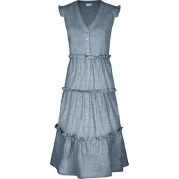 FELICITAS Maxi-Leinenkleid Klea Rauchblau (Gr&ouml;&szlig;e: 36)