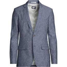 LANDS' END Sakko aus Leinenmix f&uuml;r Herren, Herren, size: regular, Blau, Leinen/Viskose/Baumwoll-Mischung, by Lands' End