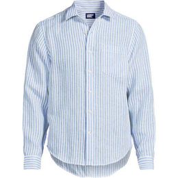LANDS' END Premium Reinleinen-Hemd f&uuml;r Herren, Herren, size: regular, Blau, Leinen, by Lands' End