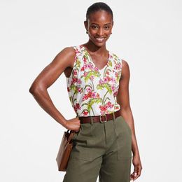 LANDS' END &Auml;rmelloses Soft Flow Top aus Leinenmix f&uuml;r Damen, Damen, size: regular, Elfenbein, Leinen/Baumwolle Modal, by Lands' End