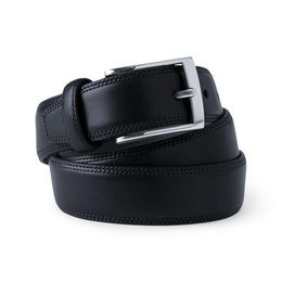 LANDS' END Klassischer G&uuml;rtel aus Handschuh-Leder f&uuml;r Herren, Herren, size: regular, Schwarz, Leder/Messing, by Lands' End