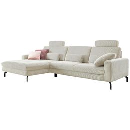 Die PlanBar Ecksofa &raquo;MP-IN20110 L-Form mit Federkern-Polsterung&laquo; optional mit Funktionen erh&auml;ltlich beige 100% Polyester B/H/T: 302cm x 87cm x 178cm, 