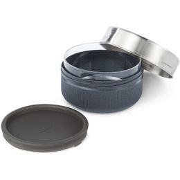 black+blum Lunchbox sp&uuml;lmaschinengeeignet, mit Edelstahldeckel und Silikonschutzaufleger grau Borosilikatglas, Edelstahl B/H/L: 15cm x 8cm x 15cm