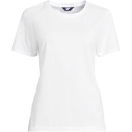 LANDS' END Supima T-Shirt mit Rundhalsausschnitt in Plus-Gr&ouml;&szlig;e f&uuml;r Damen, Damen, size: plus, Wei&szlig;, Baumwolle, by Lands' End
