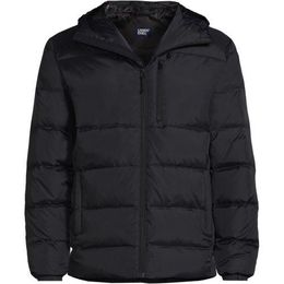 LANDS' END Daunen-Steppjacke mit Kapuze f&uuml;r Herren, Herren, size: regular, Schwarz, Polyester/Nylon/Daunen, by Lands' End
