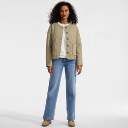 LANDS' END Soft Ease Steppjacke aus Leinenmix, Damen, size: regular, Gr&uuml;n, by Lands' End