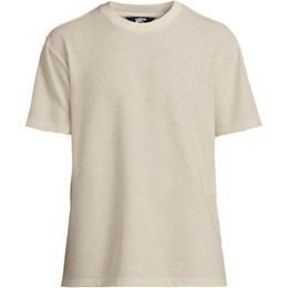 LANDS' END Premium Shirt mit Leinen und Waffelstruktur f&uuml;r Herren, Herren, size: regular, Elfenbein, Leinen/Polyester-Mischung, by Lands' End