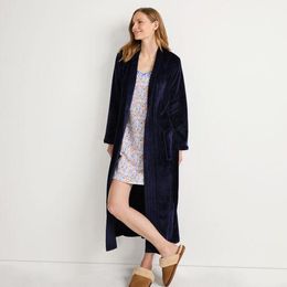 LANDS' END Bademantel aus Pl&uuml;sch-Fleece f&uuml;r Damen in Petite-Gr&ouml;&szlig;e, Damen, size: petite, Blau, Polyester, by Lands' End
